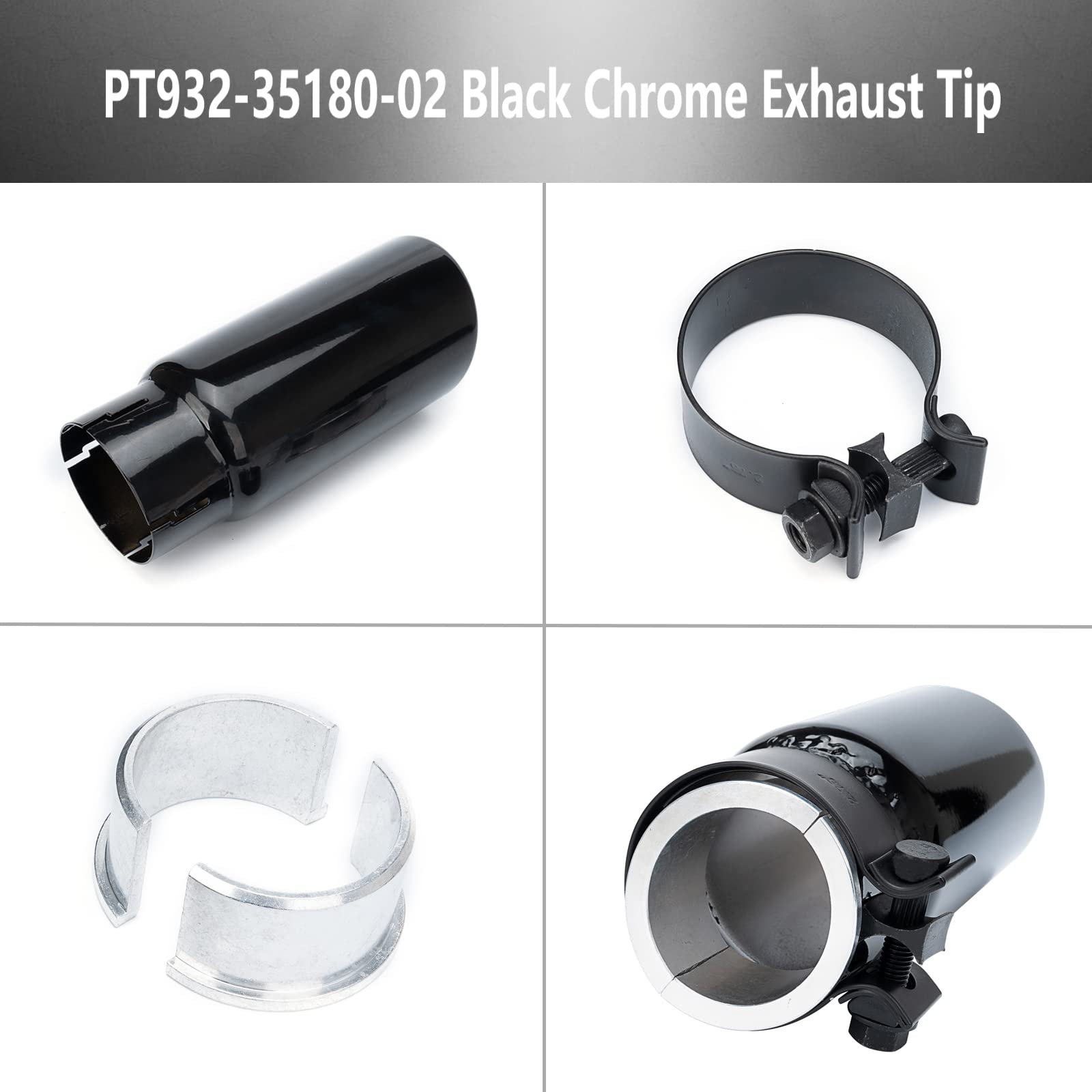 GEATaaT Black Chrome Exhaust Tip Compatible With 2005-2022 Toyota Tacoma Replace# PT932-35180-02