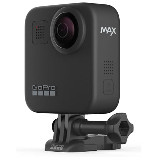 GoPro MAX Waterproof 360, Traditional Camera with Touch Screen Spherical 5.6K30 HD Video 16.6MP 360 Photos 1080p Live Streaming Stabilization - Bundle with SD Card, Sport Accessory Kit MAX