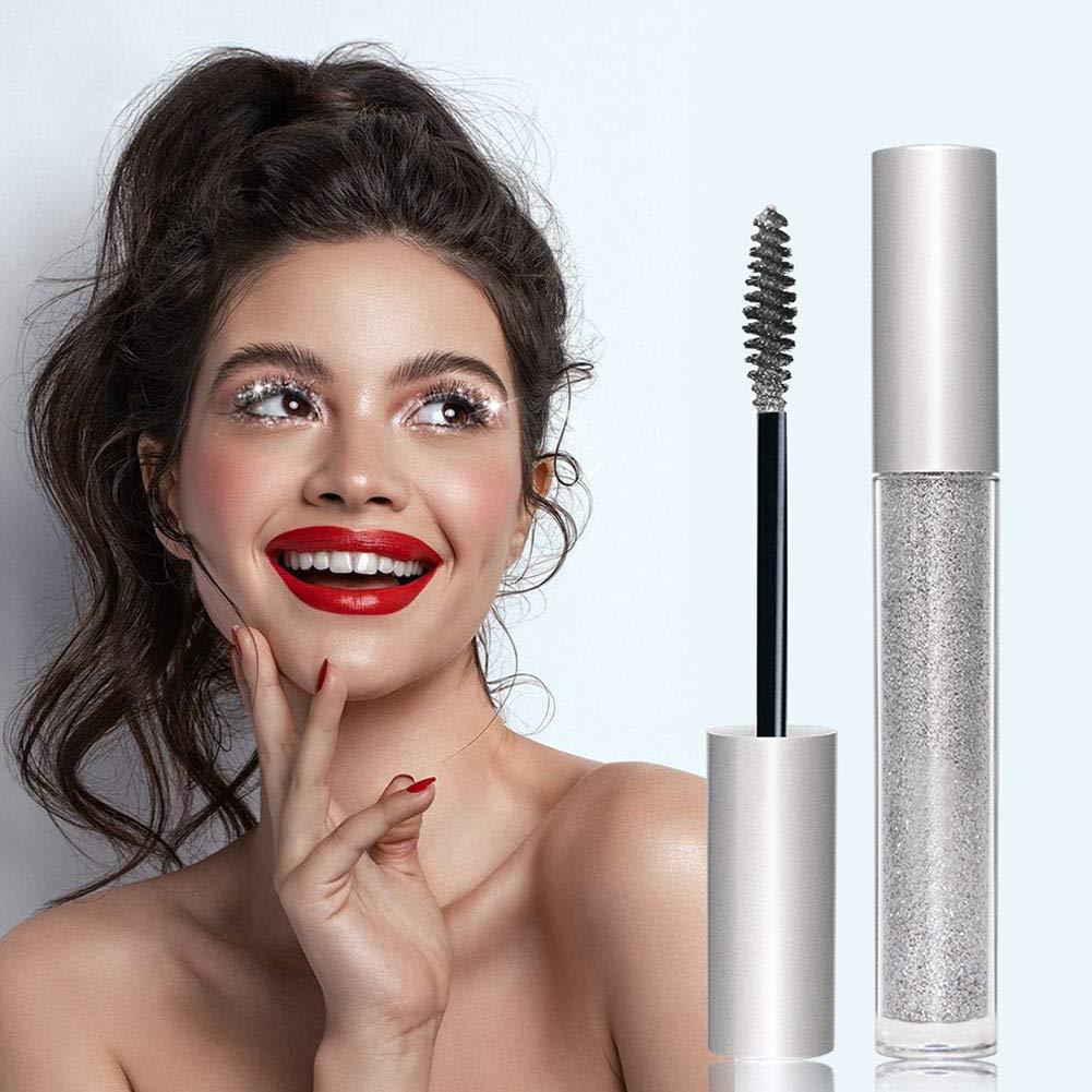 Glitter Mascara Diamond Glitter Mascara 4D Glitter Lash Mascara for Women Waterproof|Long Lasting|Thickening|Lengthening Sparkly Eye Lash Mascara Lash Makeup for Party Wedding