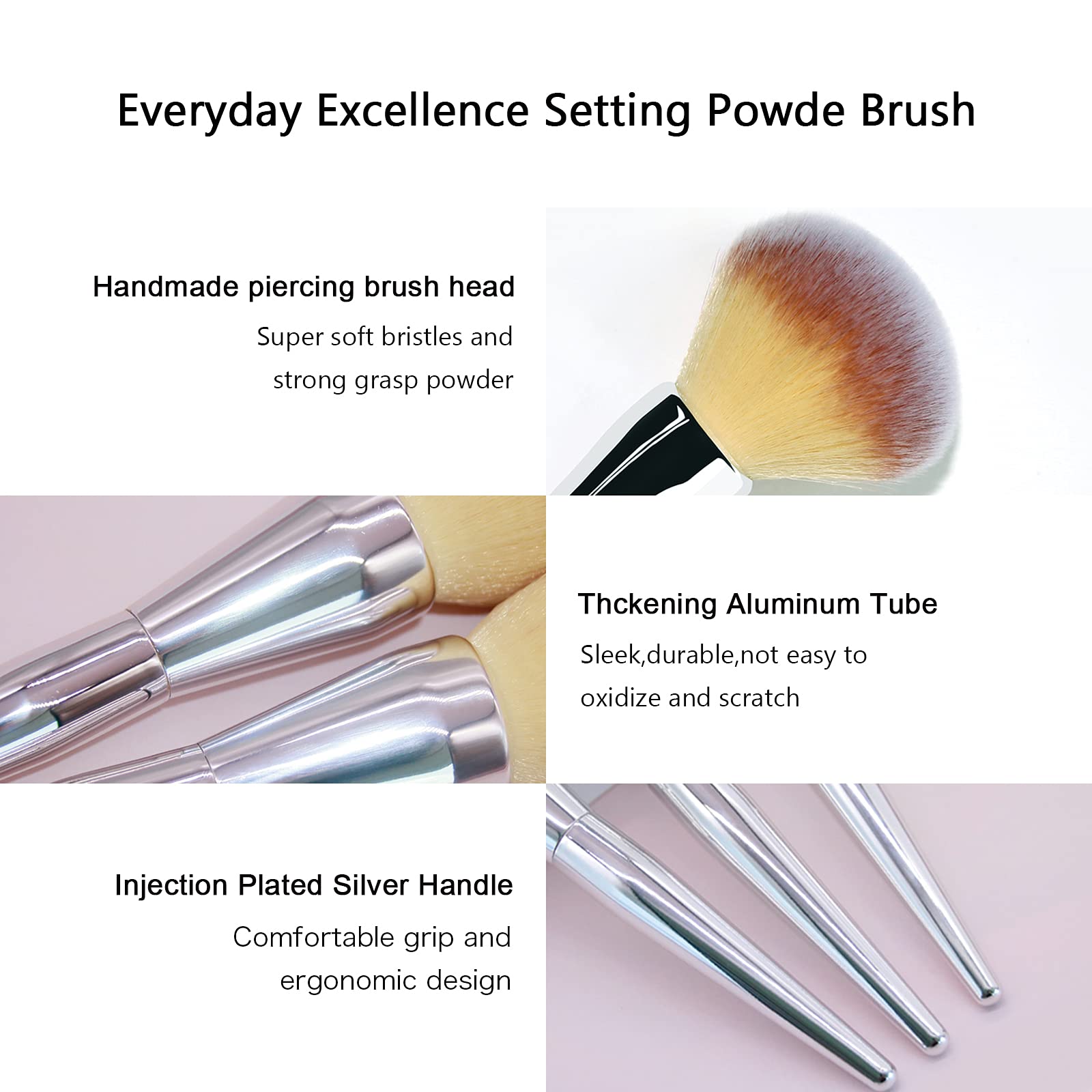 Foundation Brush,Daubigny Large Powder Brush Flat Arched Premium Durable Kabuki Makeup Brush Perfect For Blending Liquid,Cream and Flawless Powder,Buffing, Blending,Concealer …