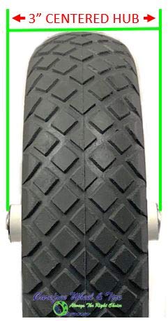 Flat Free 4.80/4.00-8 Wheelbarrow Wheel, 3" Centered Hub (3/4" Semi Precision Bearings)