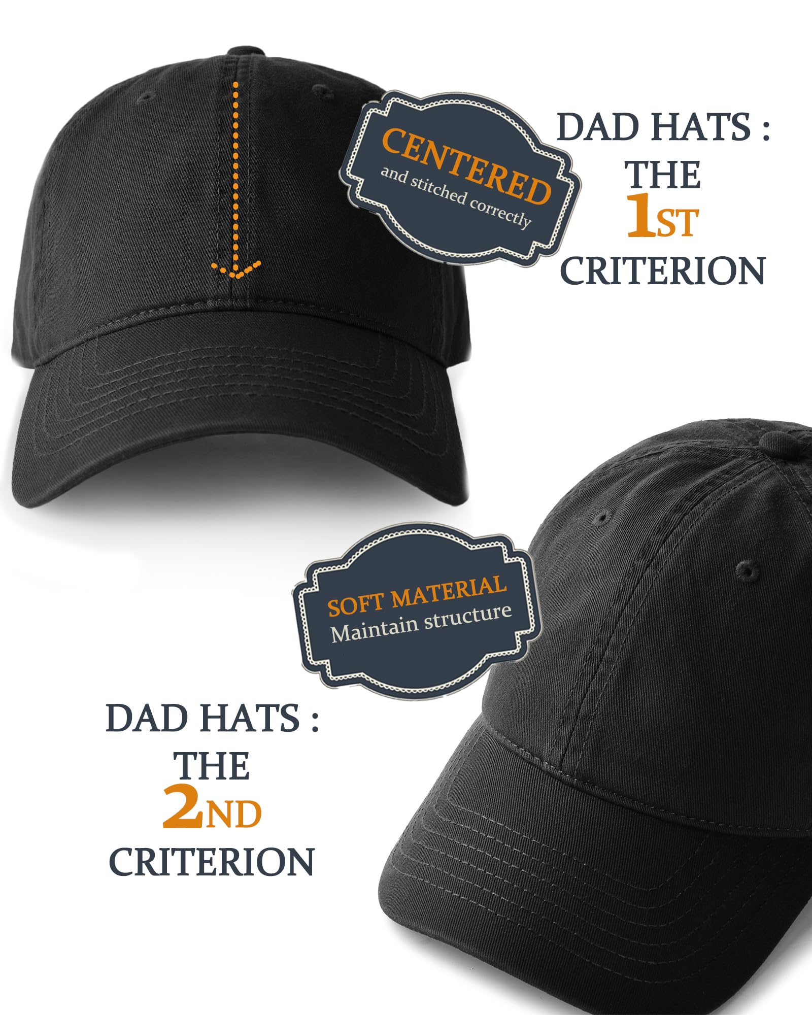 FURTALK Men and Women Vintage Washed Distressed Cotton Baseball Cap Plain Blank Adjustable Classic Baseball Hat Cap Black/Beige