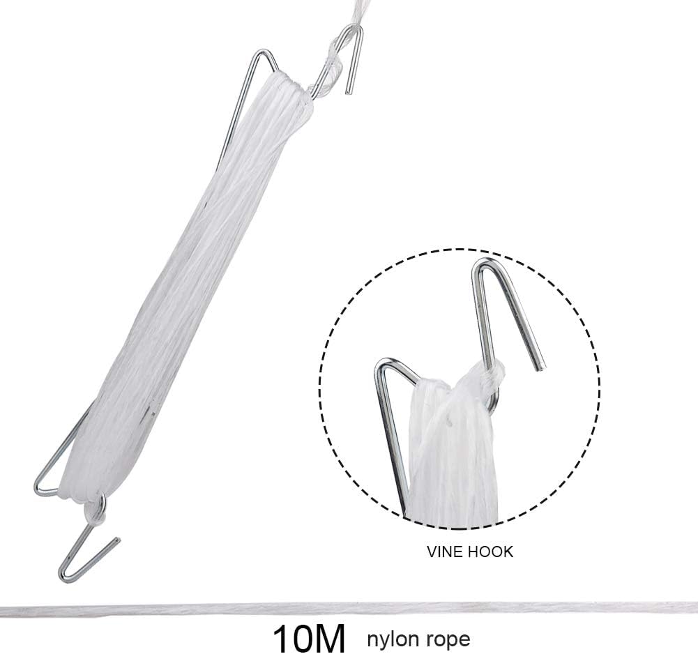 NMFIN 30PCS Tomato Support Hooks,Tomato Hooks with Twine 39ft,Support J Hook to Prevent Tomatoes from Pinching or Falling Off for Garden Flower Vegetable
