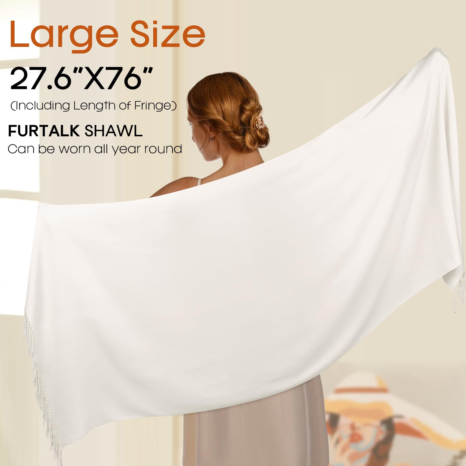 FURTALK Women's Pashmina Shawls and Wraps for Evening Dress Long Scarf Wedding Bride Bridesmaid Shawl Gifts