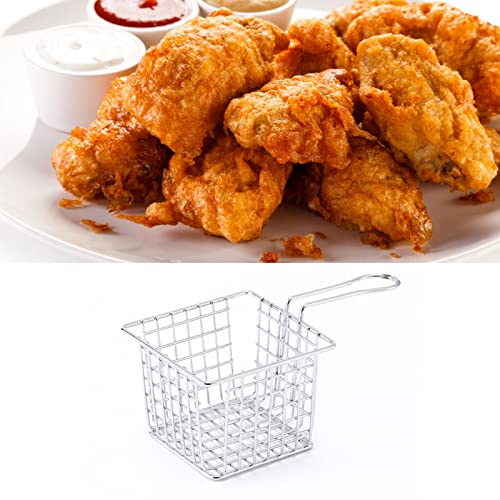 Fryer Basket, Large Capacity Safe Use Strudy Structure French Fries Basket Convenient Drainage for Home (Electroplating Color)