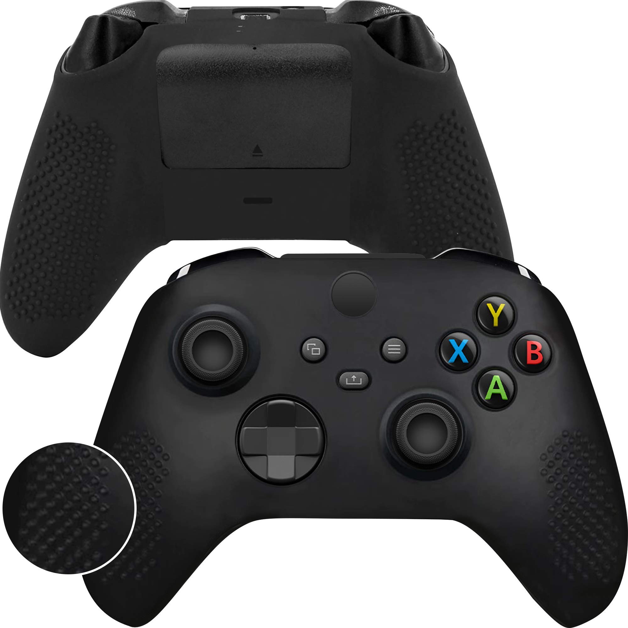 Game Rig Xbox Series X&S Controller Cover Silicon Skin - Anti-Slip 100% Compatible Case - 360 Degree Gamepad Protector Black