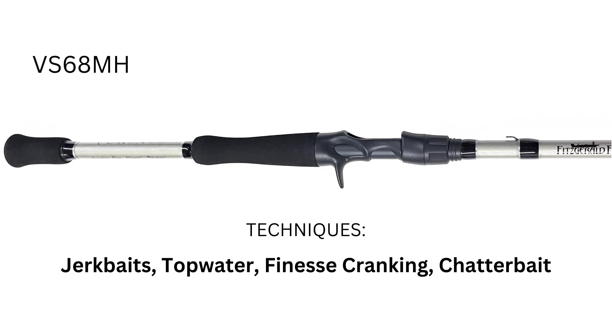 Fitzgerald Vursa Series Casting Rods 6'8"-7'8β Most Versatile Rods, Lightweight & Sensitive Tournament Performance Designed for Freshwater and Inshore, Great for Bass, Walleye or Musky Fishing