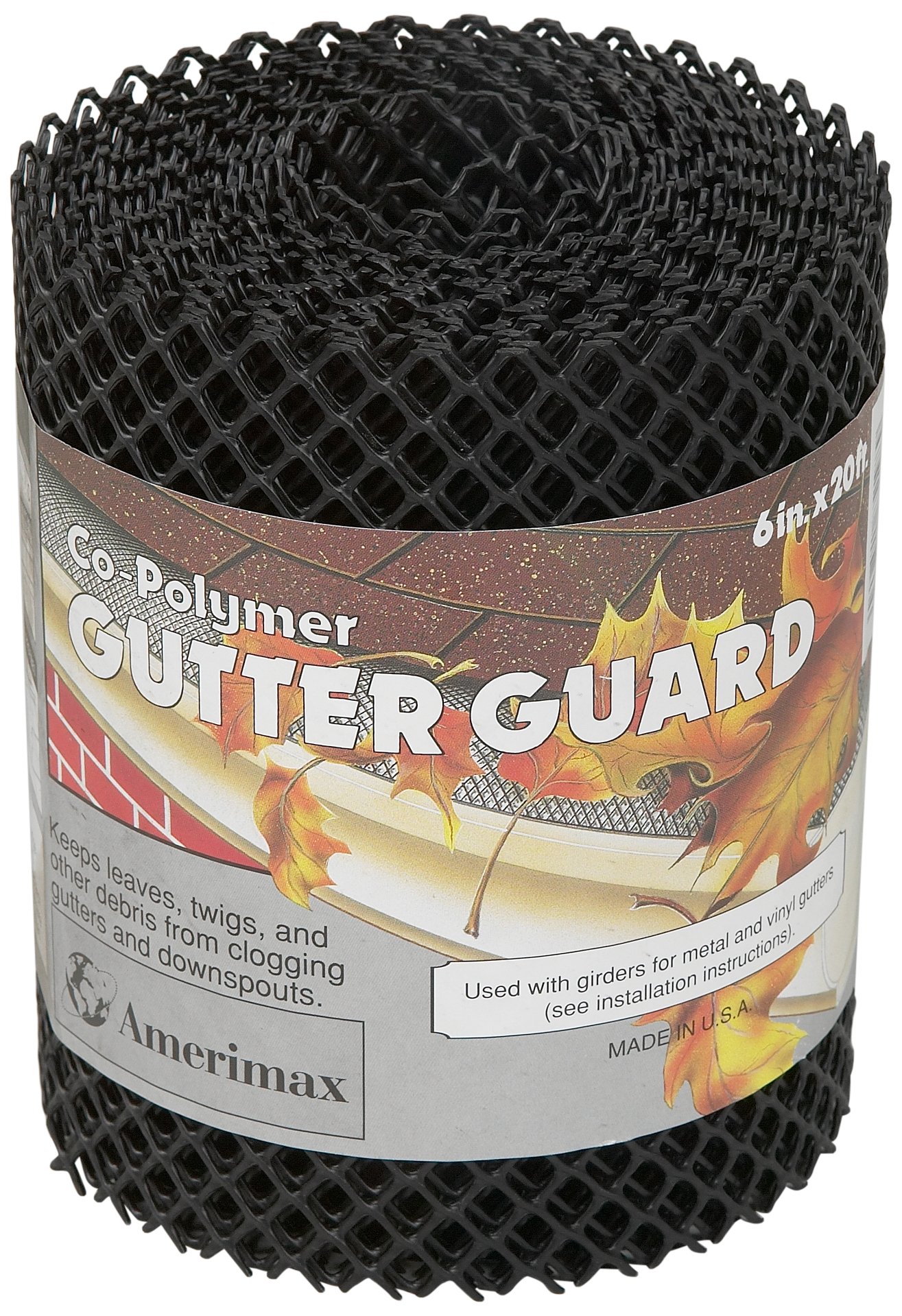 Flex-Drain 85198 Co-Polymer Gutter Guard Roll, 6-Inch x 20-Feet