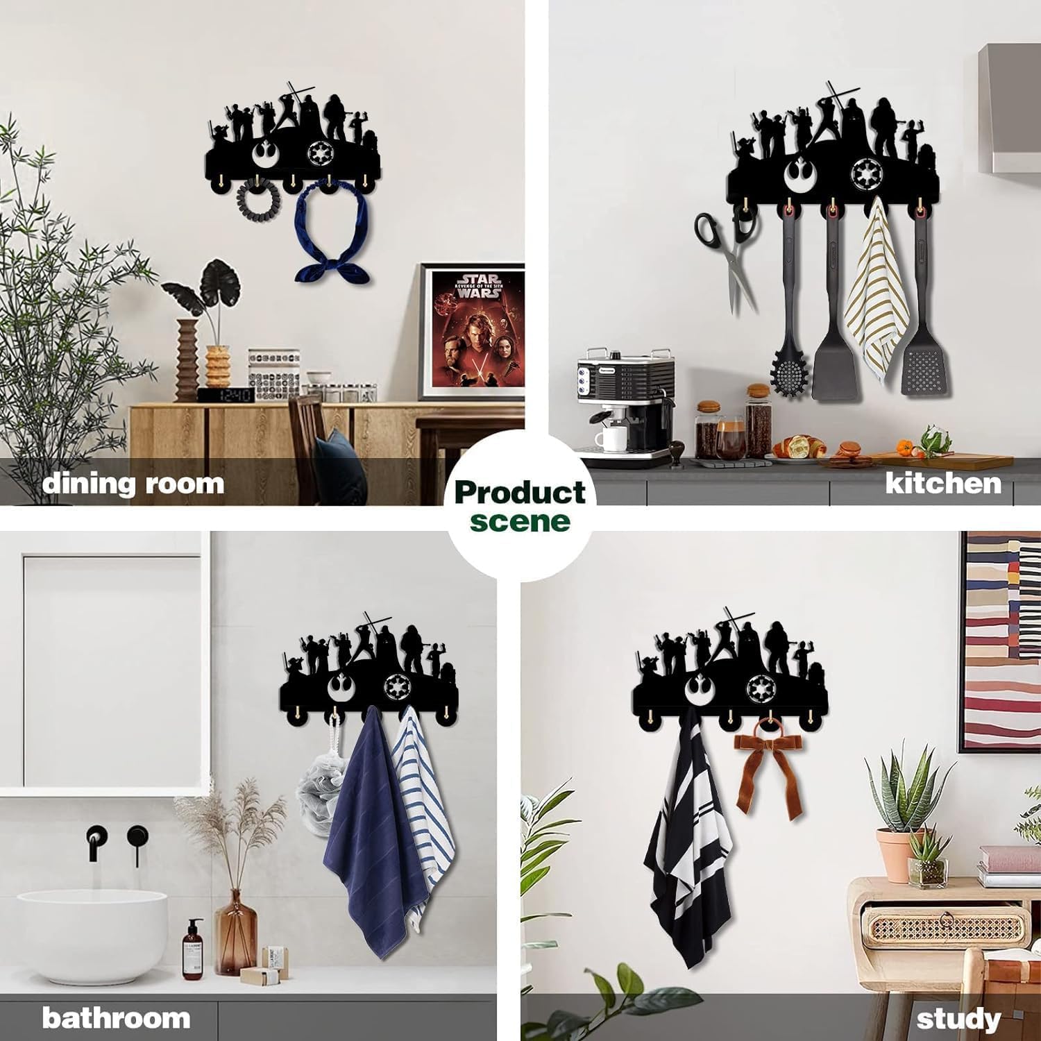 Wall Hanger Wall Hook Key Holder Key Hanger Wall Key Rack Wood Wall Key Holder with 5 Metal Hooks Personalized Gift Home Housewarming Gift S2