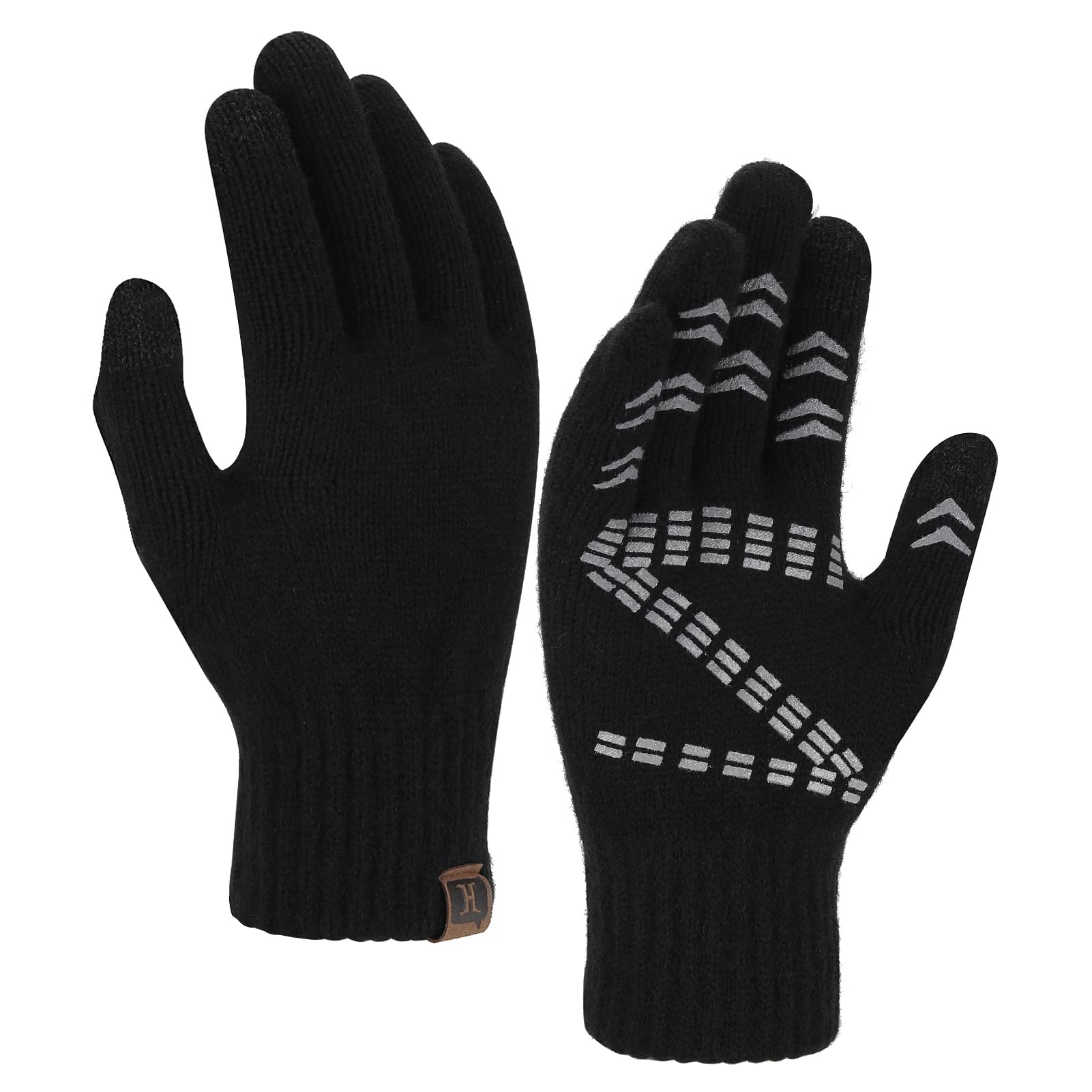 FZ FANTASTIC ZONE Mens Winter Gloves Warm Thermal Soft Wool Knit Touchscreen Gloves for Women
