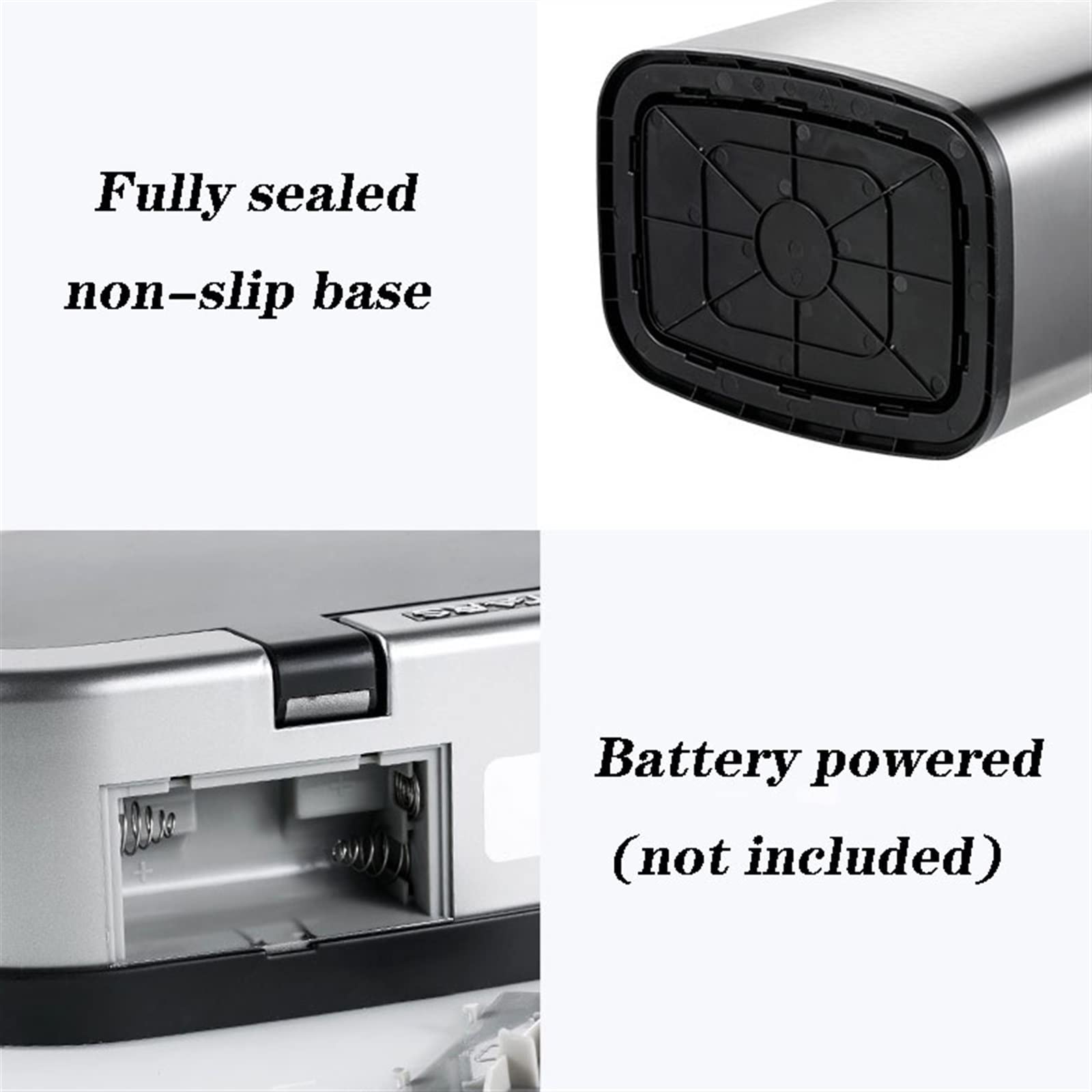 Garbage Recycling Bin 12L Stainless Steel Trash Can for Home Kitchen Living Room Automatic Opening Garbage Can Intelligent Induction Trash Can Kitchen Trash Can (Black)