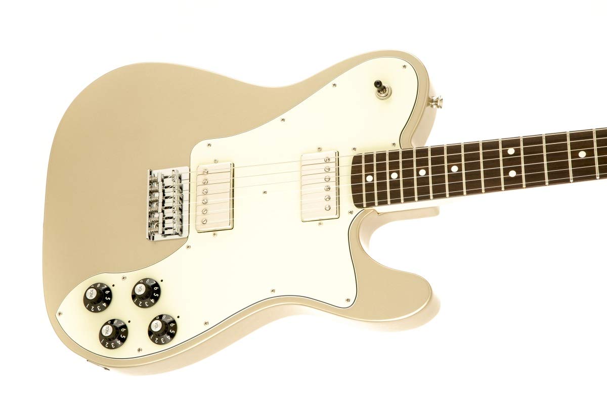 Fender Chris Shiflett Deluxe Telecaster Electric Guitar, with 2-Year Warranty, Shoreline Gold, Rosewood Fingerboard