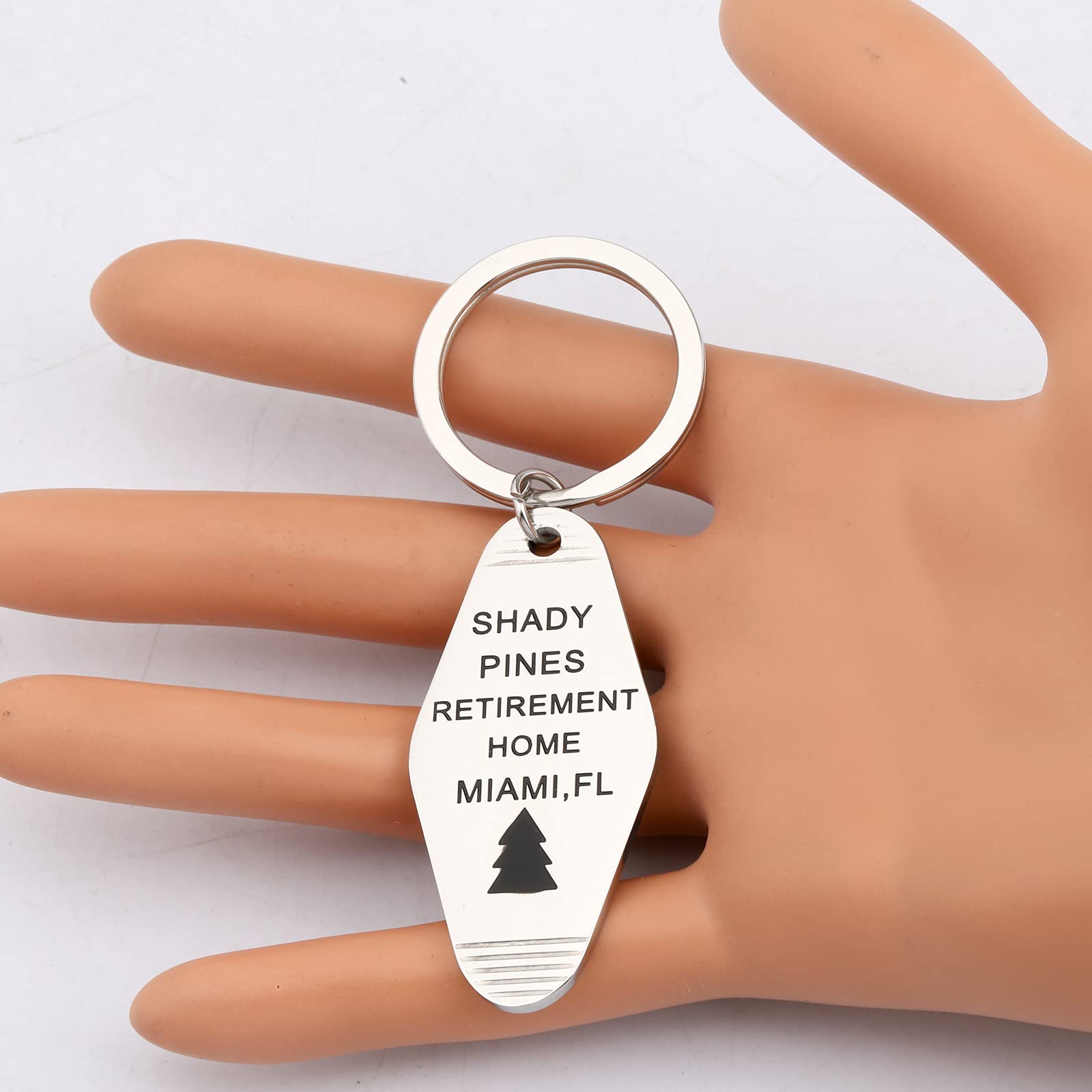 FOTAP Shady Pines Key Tag Shady Pines Retirement Home Keychain Thank You for Being My Friends Fans Gift (Shady Key)