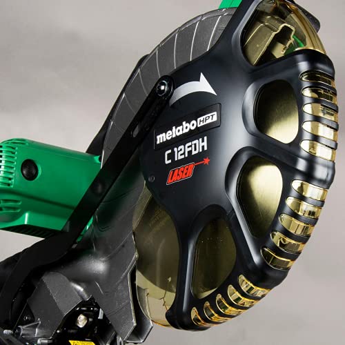 Metabo HPT 12-Inch Compound Miter Saw, Laser Marker System, Double Bevel, 15-Amp Motor, Tall Pivoting Aluminum Fence, 5 Year Warranty (C12FDHS)