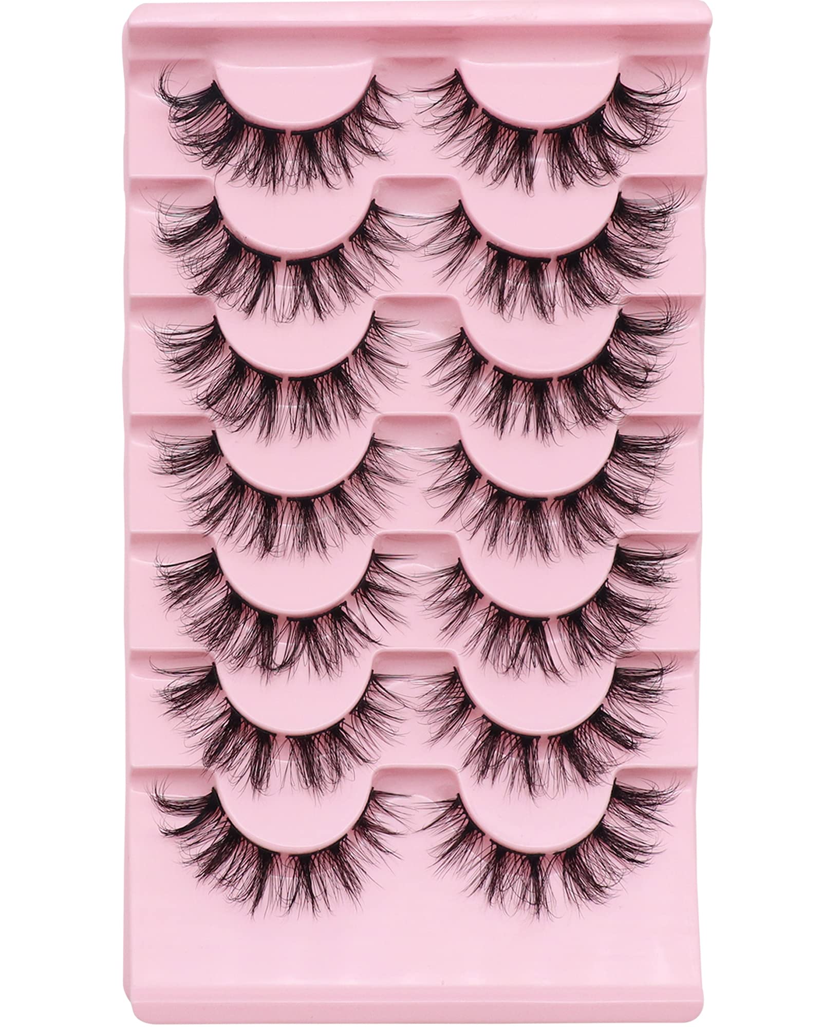 Fyonas Lash Clusters Cat Eye Lashes Lash Extension Wispy False Eyelashes 7 Pairs 3D Faux Mink Lashes Fluffy&Volume Lashes Pack | Lash Clusters 06