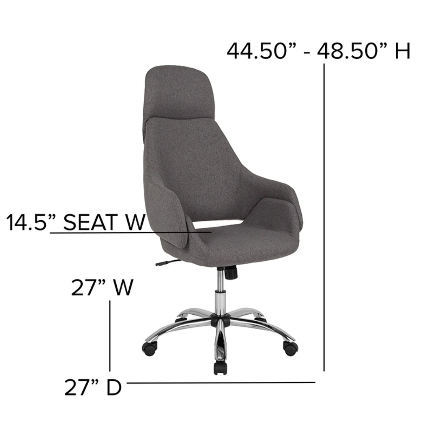 Flash Furniture Marbella Home and Office Upholstered High Back Chair in Dark Gray Fabric