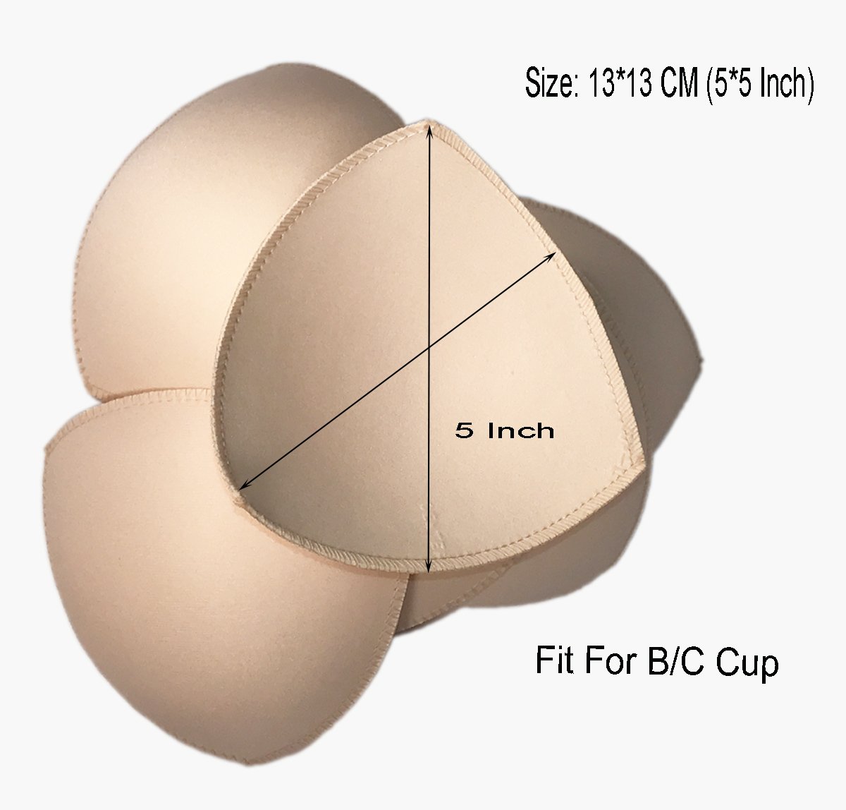 Fypxd 6 Pairs Bra pad Insert For sports bra or Bikini Tops 5X5 inch(Beige