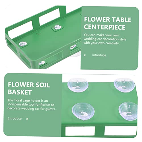 Garneck 4pcs Six-Claw Suction Cup for Wedding Car Fresh Flower Cage Flower DIY Stand Flower Cage Frame Wedding Floral Holder Wedding Flower Tray Plastic Florist Supplies Rectangle