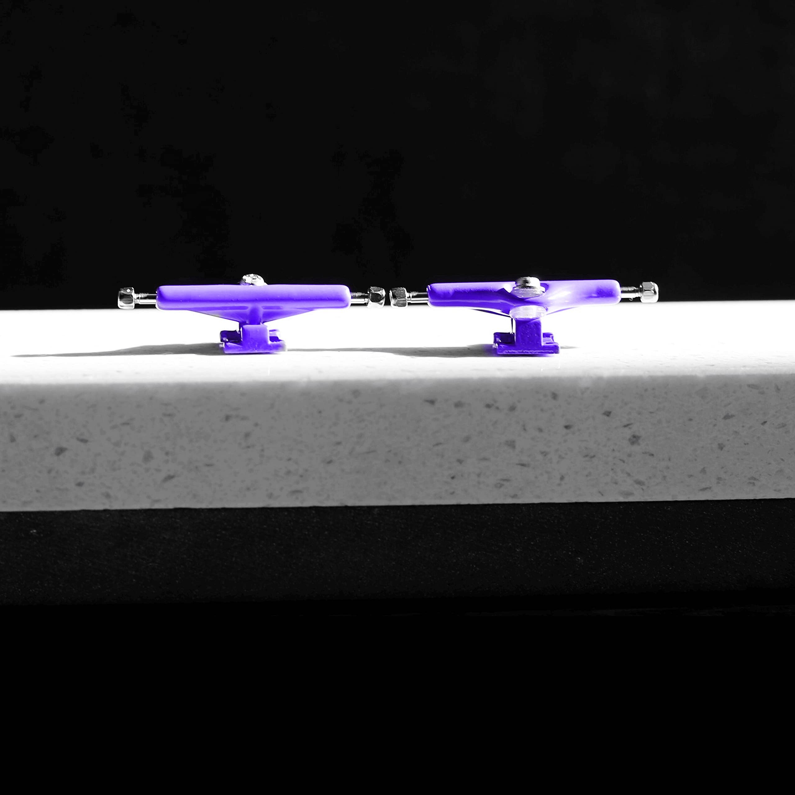 NOAHWOOD Fingerboards Parts Professional Prince III Flip Trucks (34mm) + Update Self-locking Nuts (Silver White)