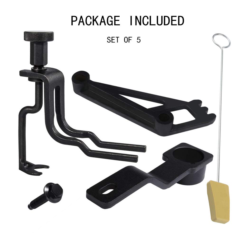 for Ford 4.6L/5.4L/6.8L 3V Engines Repair Tools Kit - Valve Spring Compressor, Crankshaft Positioning Tool, Cam Phaser Holding Tool and Timing Chain Locking Wedge Tool with Crankshaft Pulley Bolt