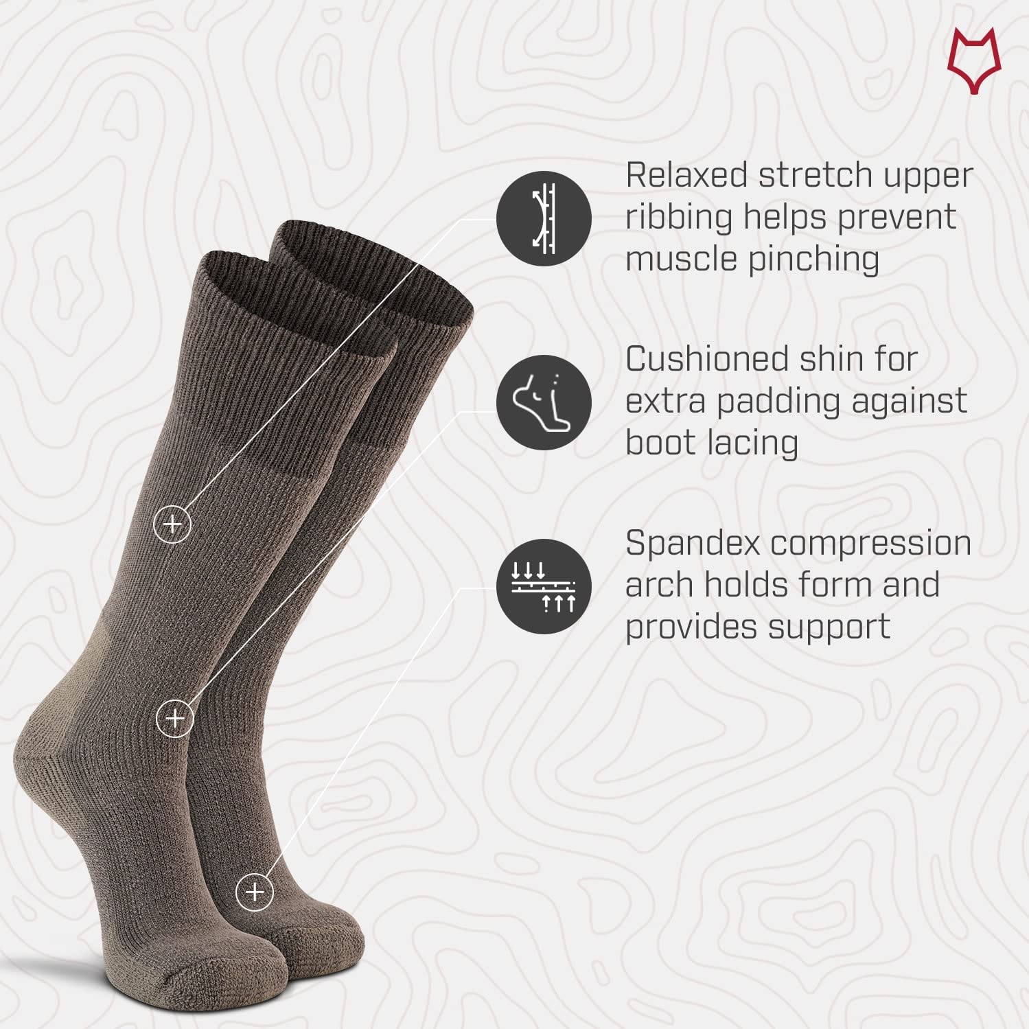 Fox River Standard Cold Weather Boot Heavyweight Military Mid-Calf Socks, Foliage Green, Large