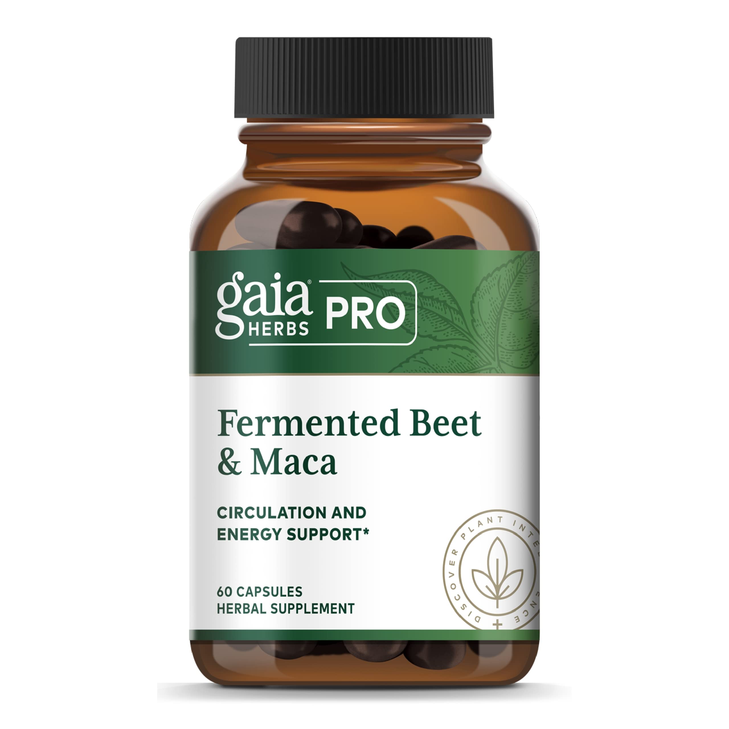Gaia Herbs Pro Fermented Beet and Maca - Circulation, Kidney & Liver Supplement - with Organic Fermented Beet & Organic Maca - 60 Capsules (30 Servings)