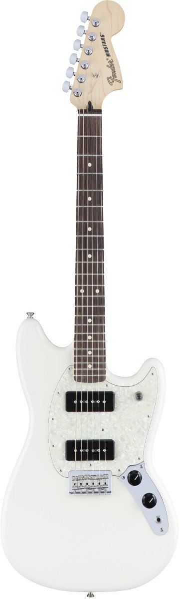 Fender 6 String Mustang 90, Rosewood Fingerboard, Olympic White, (144040505)