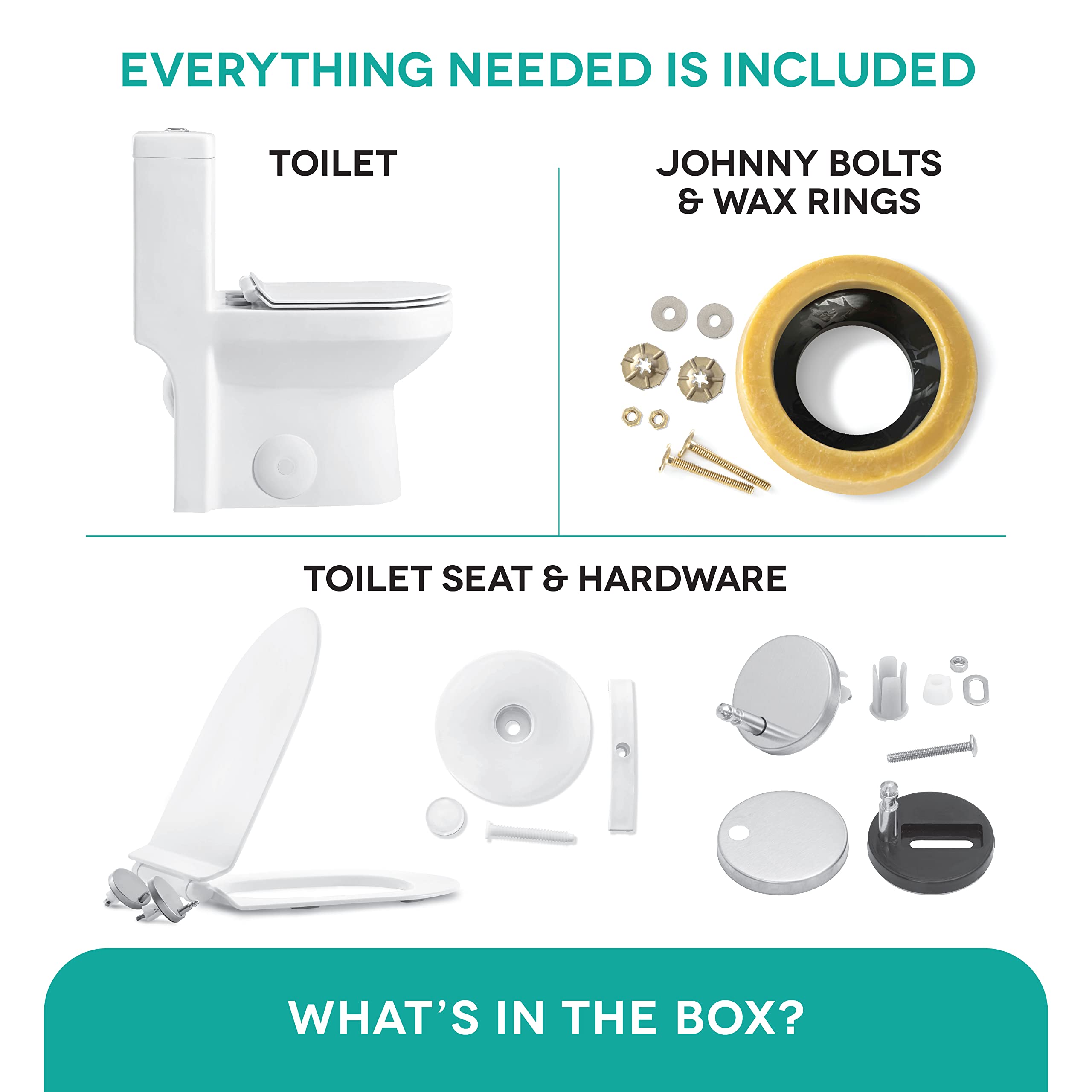 Fine Fixtures Dual-Flush Elongated One-Piece Toilet with High Efficiency Flush