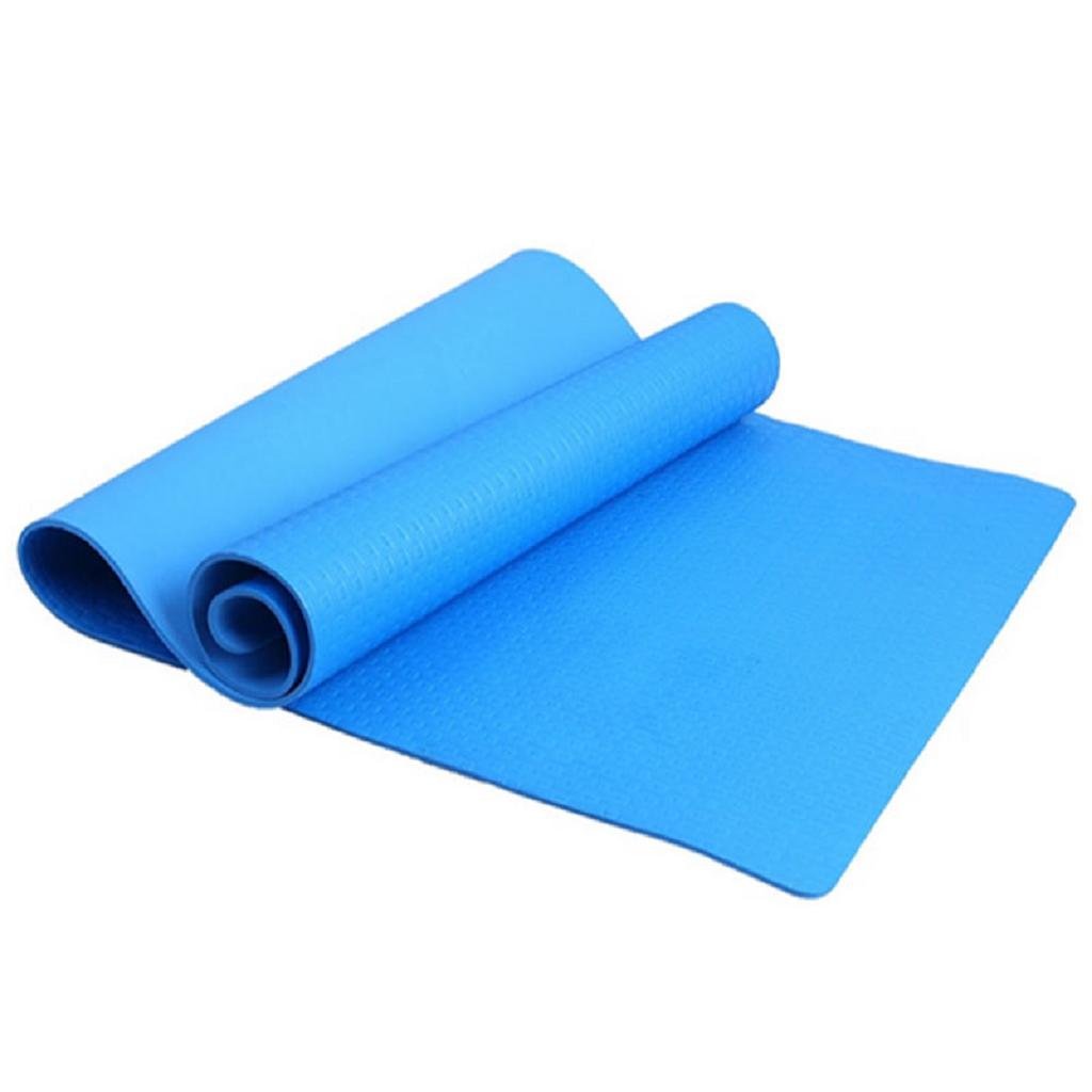 Forgun Durable 4mm Thickness Yoga Mat Non-Slip Exercise Pad Health Lose Weight Fitness (Blue)