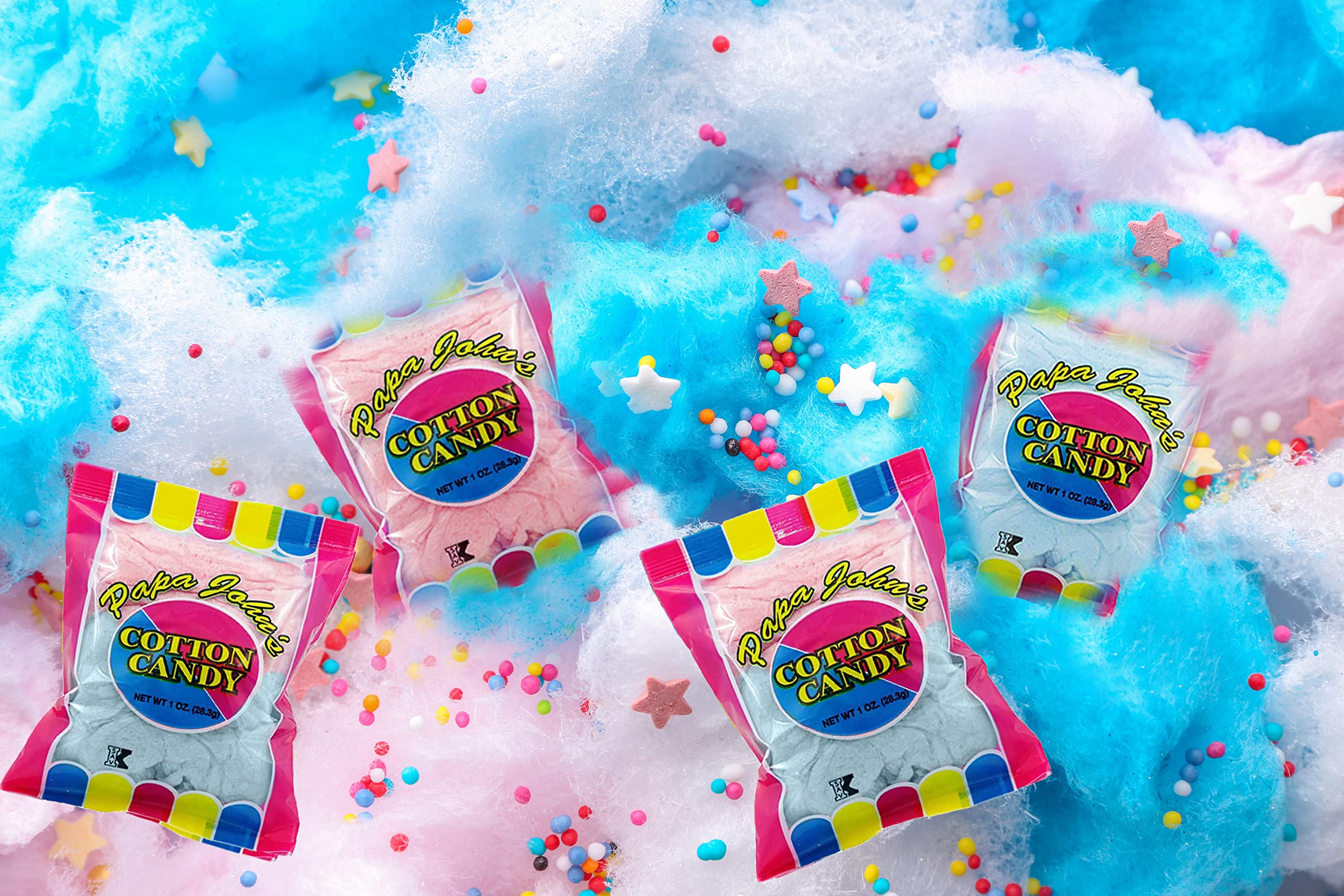 Fruidles Cotton Candy Blue and Pink Swirl Party Flavors Supplies Birthday Treats for Kids, Kosher, 1oz Bag (12-Pack)