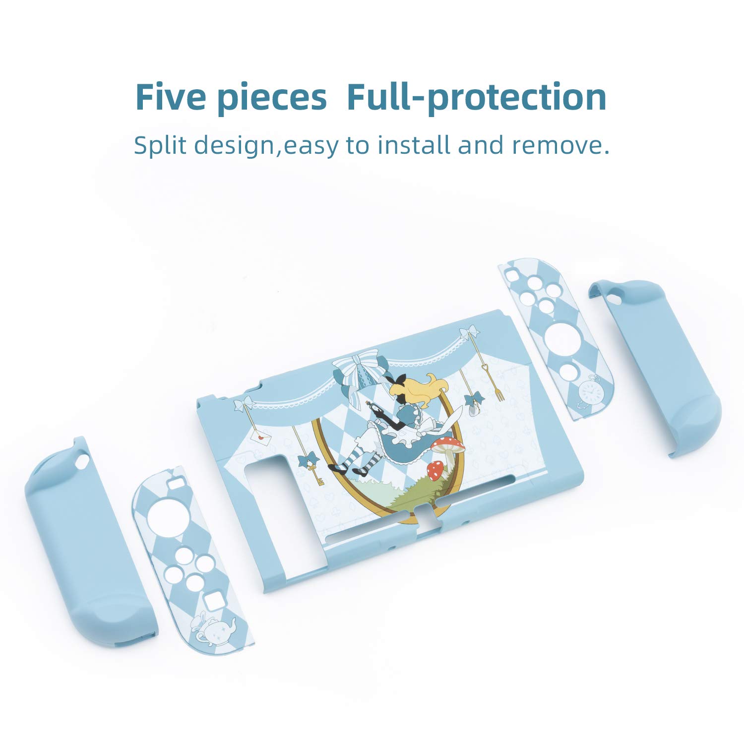 GeekShare Switch Protective Case Slim Cover Case Compatible with Nintendo Switch and Joy-Con - Shock-Absorption and Anti-Scratch (alice blue)