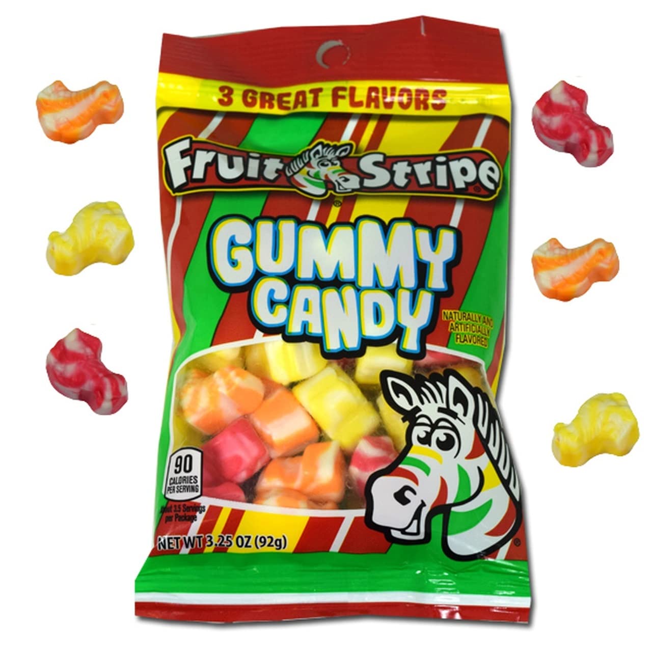 Fruit Stripe Zebra Gummy Candy, 3.25oz