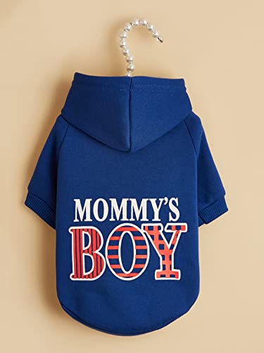 QWINEE Dog MOM BOY Letter Print Hoodie Sweatshirt Cat Puppy Shirt Clothes for Small Dogs Kitten Kitty Multicolor XL