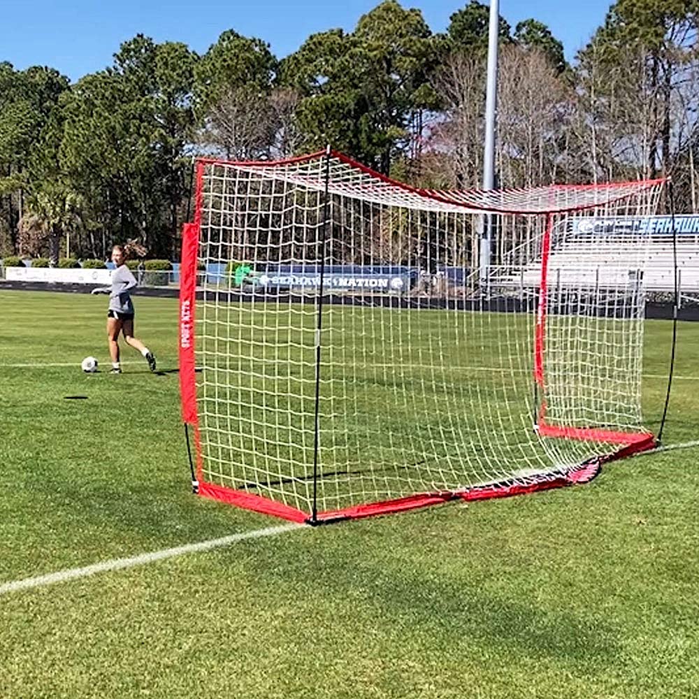 Full Size Soccer Goals for Backyard (14x7) with Carry Bag, Quick Set Up and Take Down - Strong 7 Ply Net, Built to Handle Powerful Shots - Develop Advanced Soccer Techniques and Finishing Moves