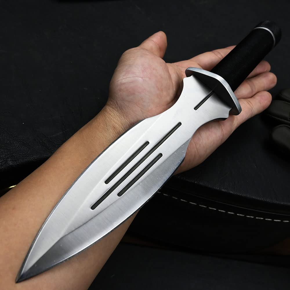 Fixed Blade Knife, Survival Utility For Hunting Camping Hiking, with Sheath and Compass