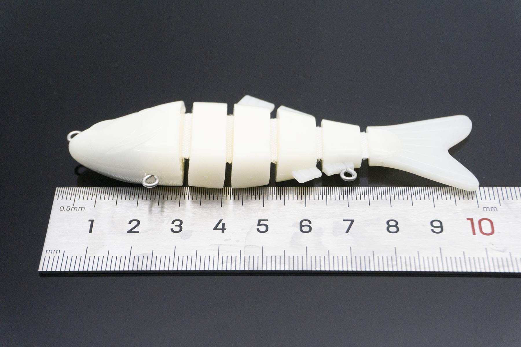 Free Eye 5pcs Unpainted 6 Multi Jointed Swim Bait Fishing ABS Lure Body 101mm 18.55g Blank Lures White 6S