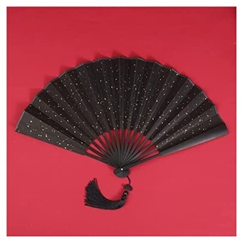 Folding Fans Foldable Antique Folder Custom Fan, Chinese-Style Hanfu Fan for Women, SU Style, Male Dominator Fan Handheld Folding Fan (Color : A)