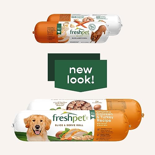 Freshpet Dog Food, Slice and Serve Roll, Chunky Chickem and Turkey Receipe, 24 Oz