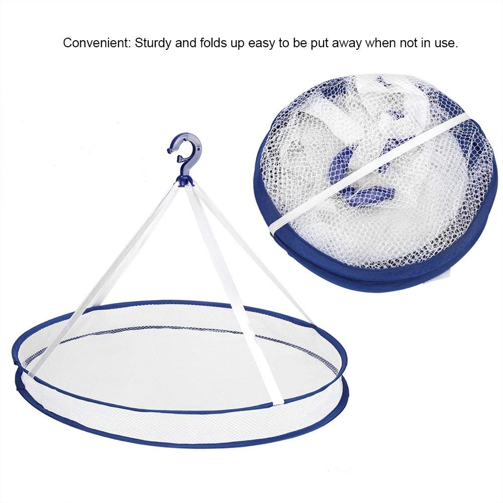 Yosoo Folding Drying Rack Hanging Clothes Laundry Sweater Basket Dryer Net Single Layer Washing Basket with Anti-Wind Hook