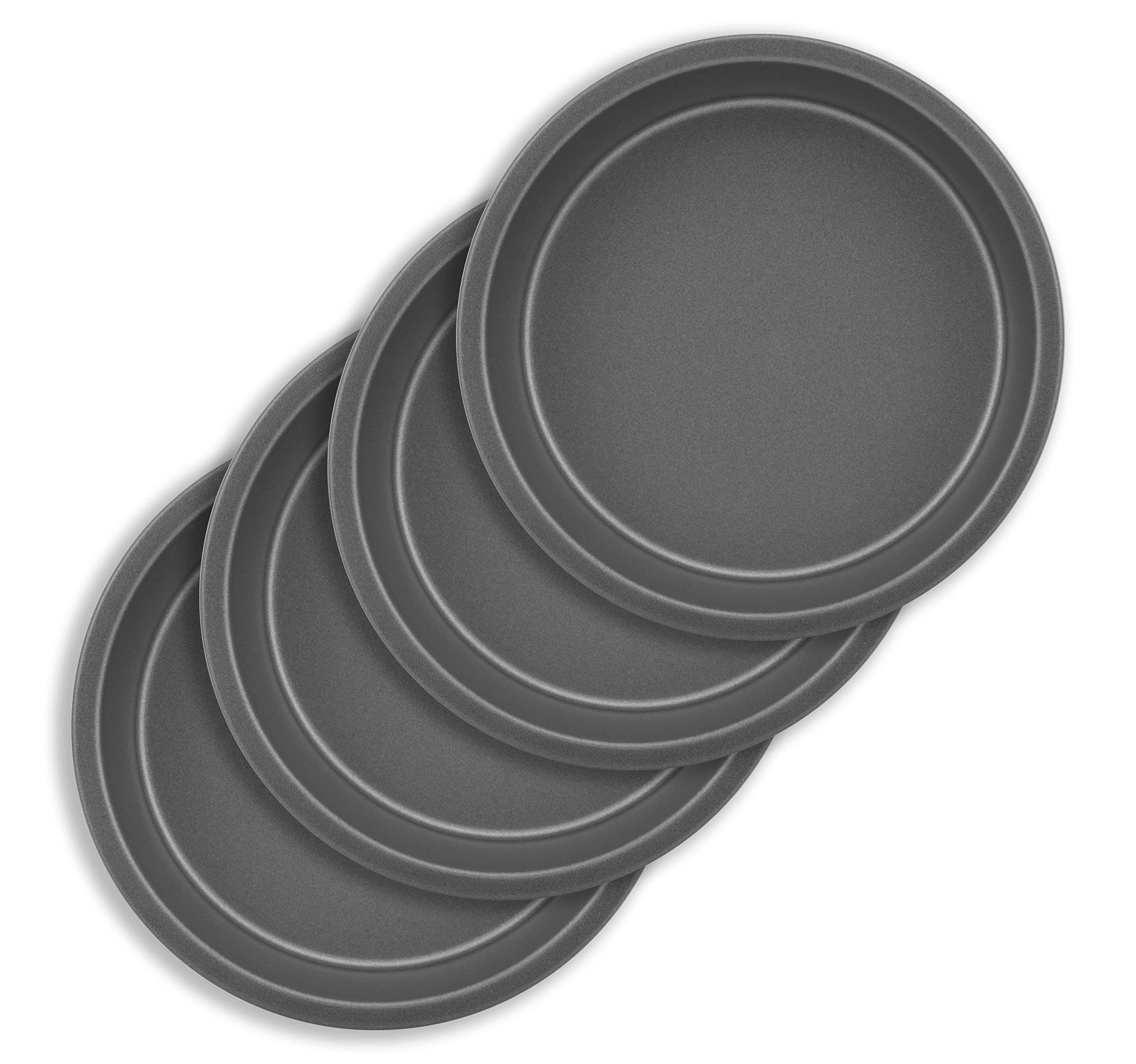 G & S Metal Products Company Baking with G&S 6-inch Nonstick Round Cake Pan, Set of 4, Gray