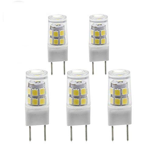 G8 Bi-pin LED Bulb 120V Daylight 6000K 50W Equivalent T4 G8 Base Halogen LED Replacement Bulb for Under-Cabinet Accent Puck Light Desk Lamp Lighting (Pack-5)