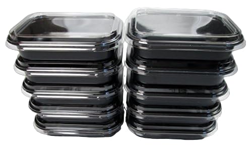 Frozen & Fabulous Meal Prep Containers with Clear Storage Lids, Oven, Microwave & Freezer-Safe, 22 fl oz, Set of 10, Black
