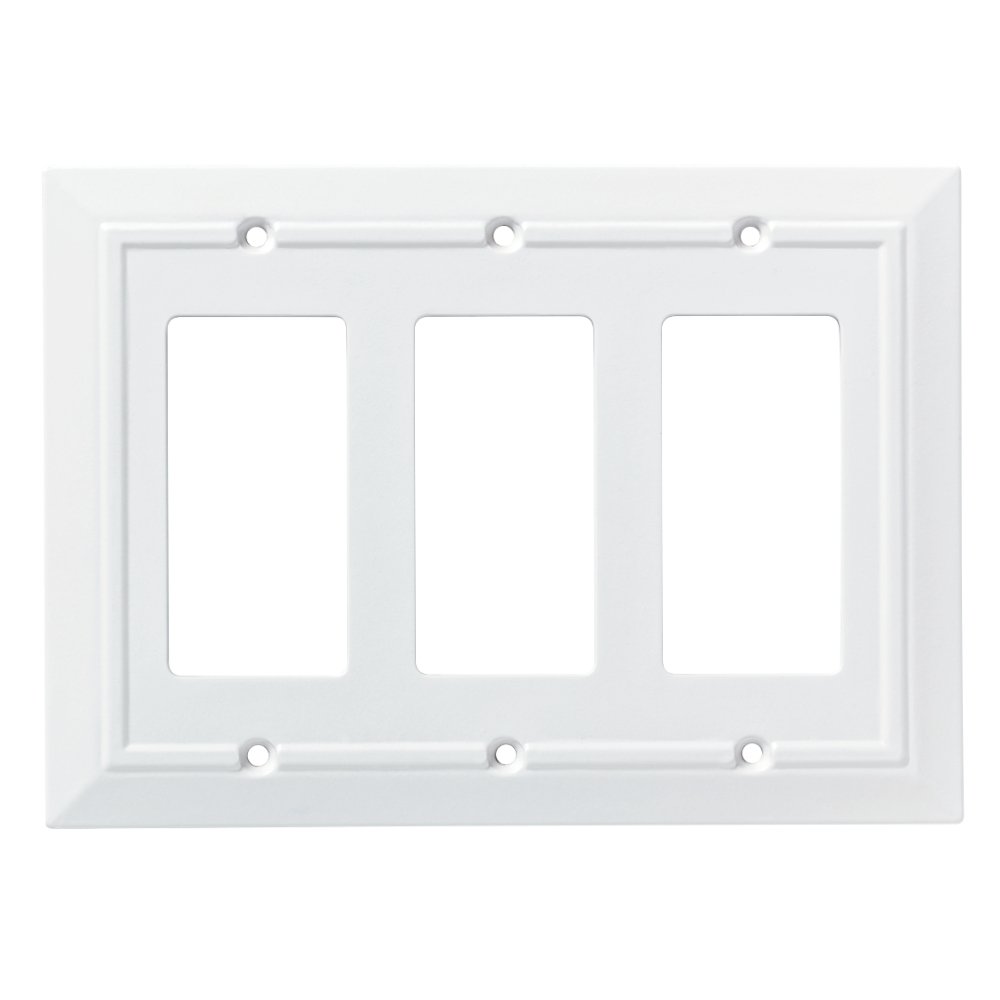 Franklin Brass Classic Architecture (1-Pack) Decorative Light Switch Cover Pure White 3-Gang Decorator/Rocker Wall Plate Triple Switch Plate Cover Electrical Outlet Covers W35250-PW-C