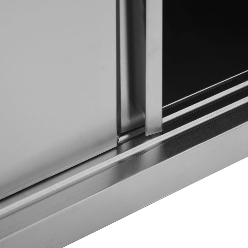 GOLINPEILO Stainless Steel Kitchen Wall Cabinet Storage with 2 Sliding Doors, Wall Cupboard Wall-Mounted Storage Cabinet Organizer for Kitchen Living Room 35.4" x 15.7" x 19.7"