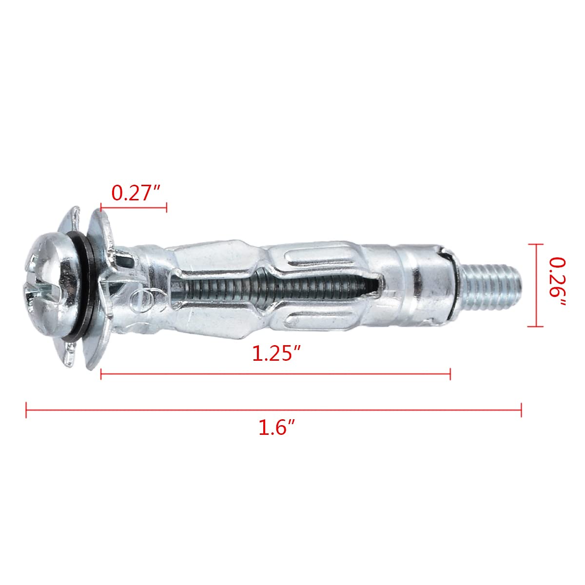 MOBEBI Expansion Bolts,10pcs M4 X 32mm Hollow Wall Expansion Screw Metal/Cavity/Plasterboard Plug/Fixing Screw Anchor Bolts