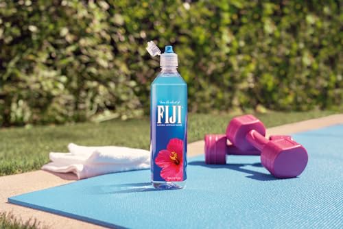 FIJI Natural Artesian Bottled Water 700 mL / 23.7 Fl Ounce (Pack of 12) - Sports Cap