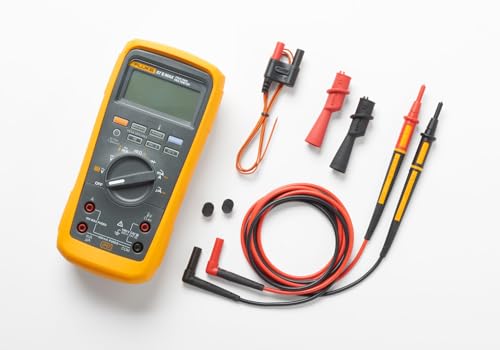 Fluke 87V MAX True-RMS Digital Multimeter, Rugged, Waterproof and Dustproof IP67 Rated, Up to 800 Hour Battery Capacity, Built-In Thermometer, Withstands Drops Up To 13 Feet, Includes TL175 Test Leads
