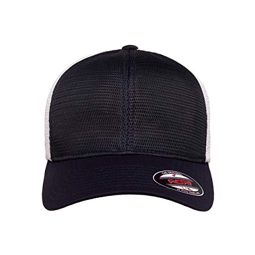 Flexfit Men's 360 Omnimesh Cap, Navy/White, S/M