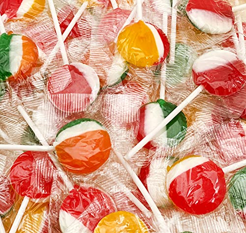 Fruit Lollipops Hard Candy, Bulk Pack 2 Pounds (75 Count), Party Favors, Pinata Stuffers