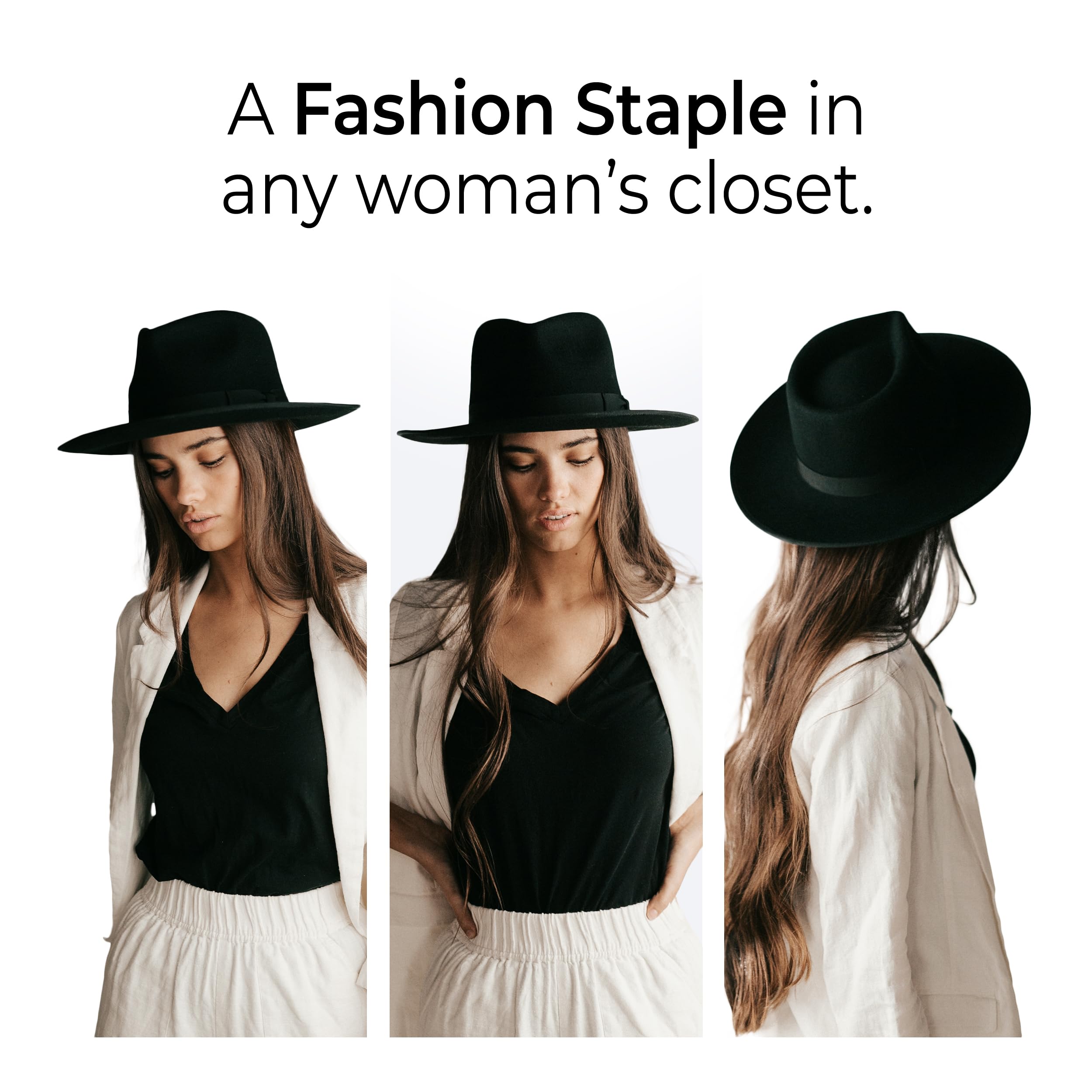 Gigi Pip Monroe Rancher Western Fedora Short Brim Felt Hat for Women, 100% Wool, Brown
